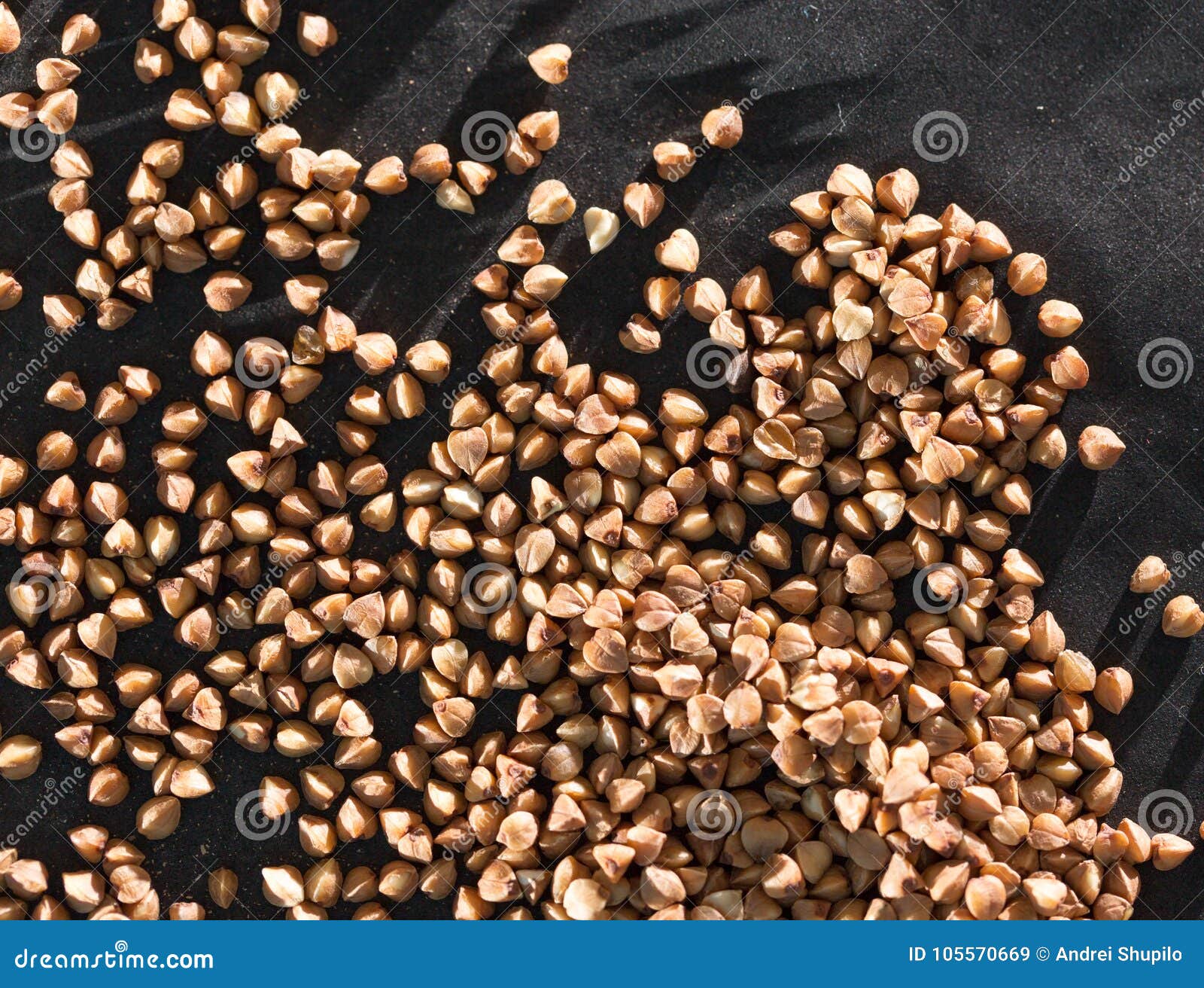 Buckwheat on a Black Background Stock Image - Image of close ...