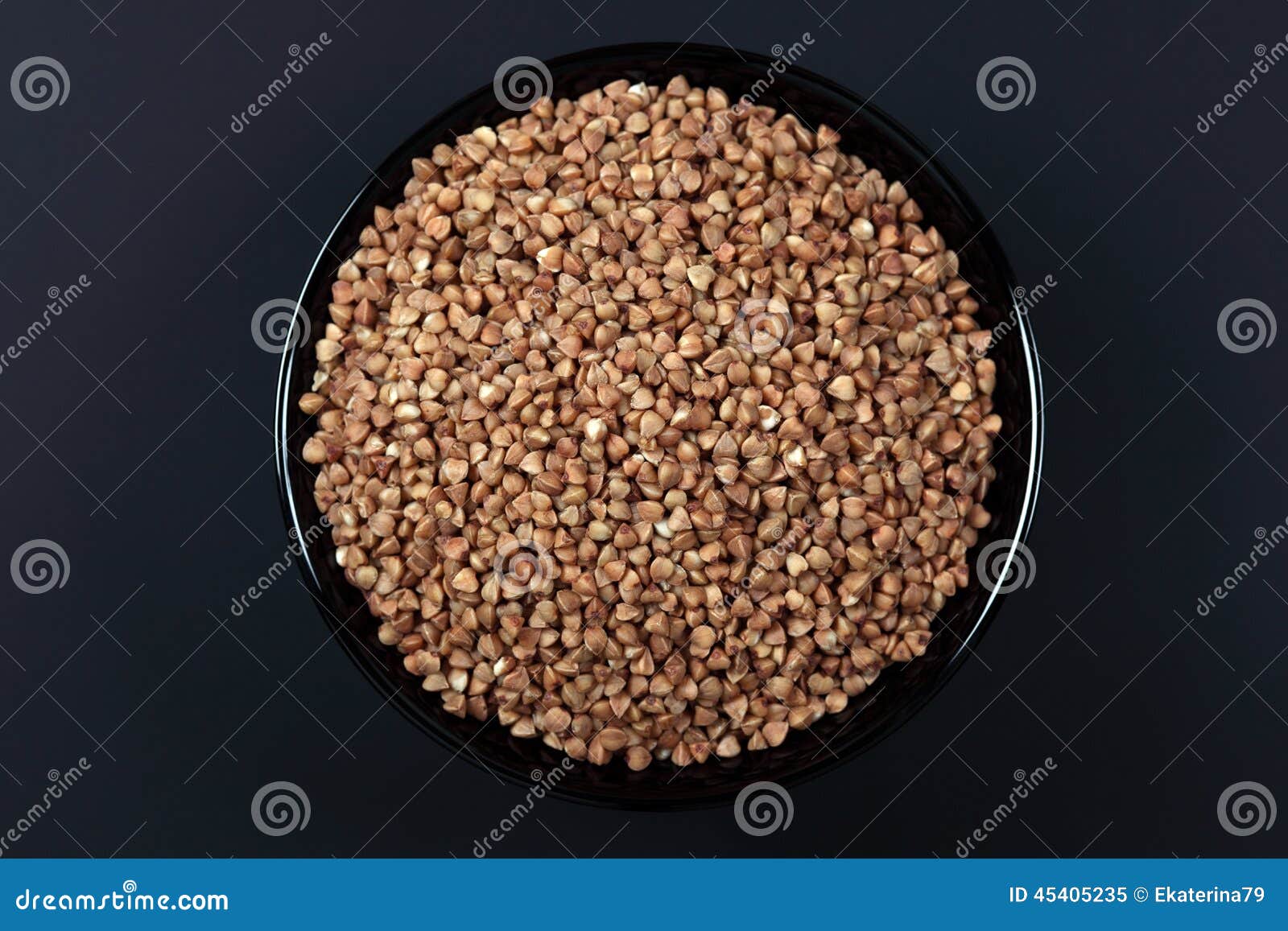 Buckwheat in black bowl stock image. Image of buckwheat - 45405235