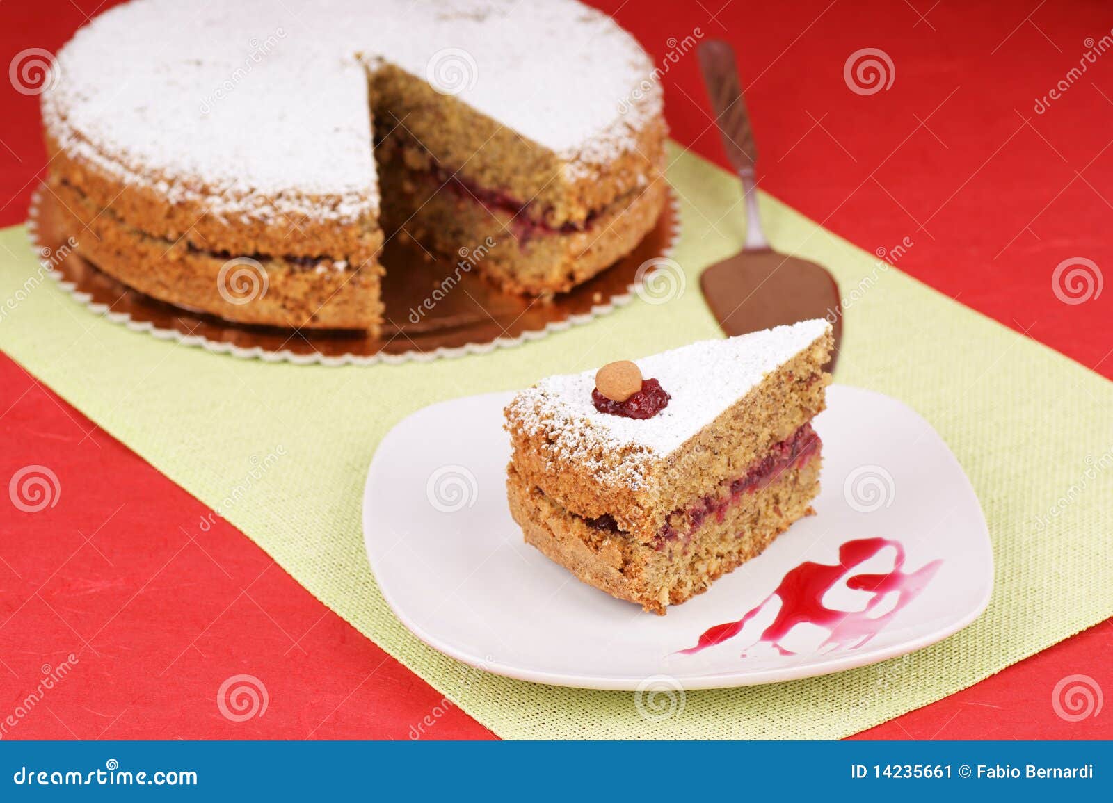 Buckwheat cake stock image. Image of focus, almond, indoors - 14235661