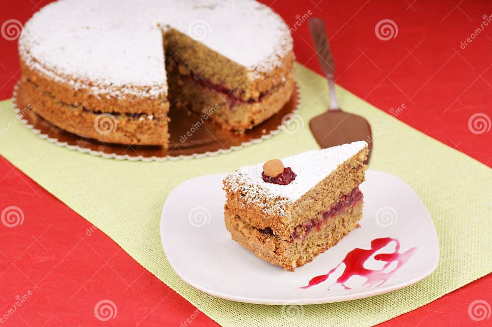 Buckwheat cake stock image. Image of focus, almond, indoors - 14235661