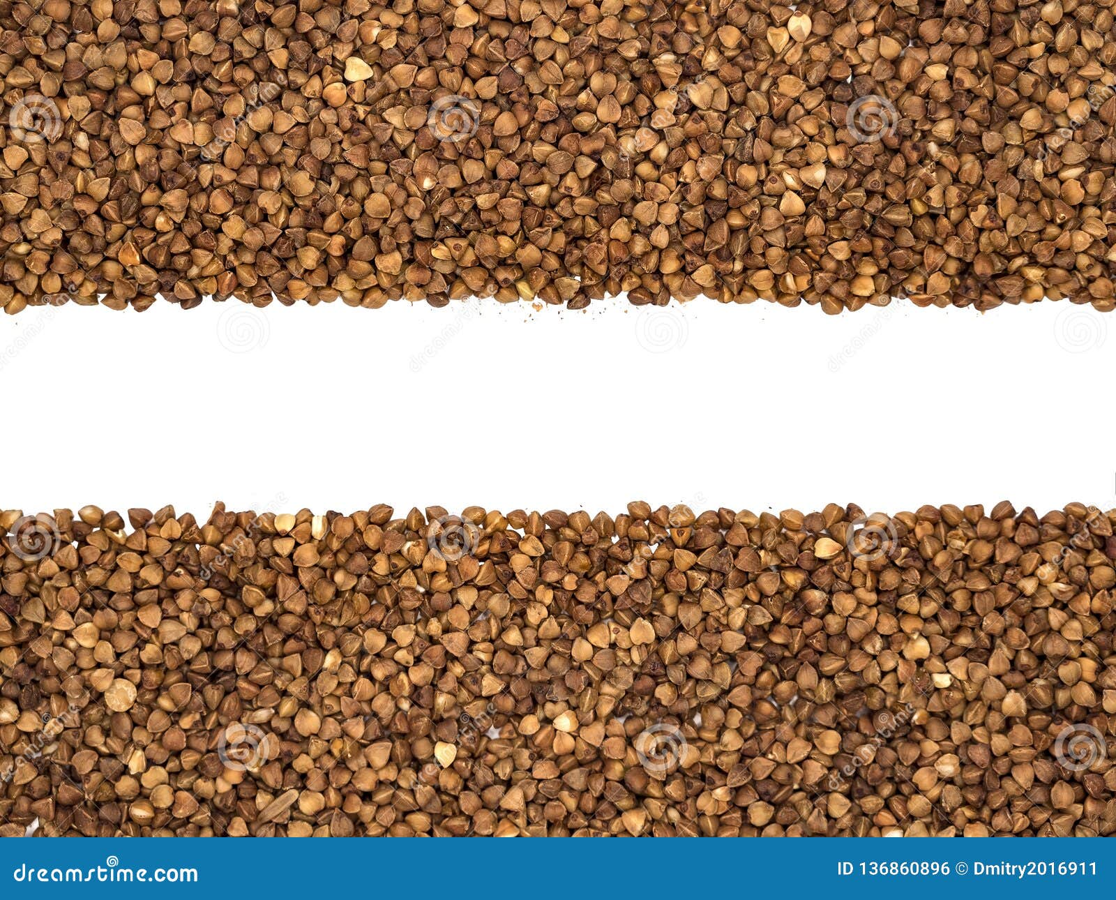 Buckwheat Grain Isolated on White Background Close Up. Top View Stock ...