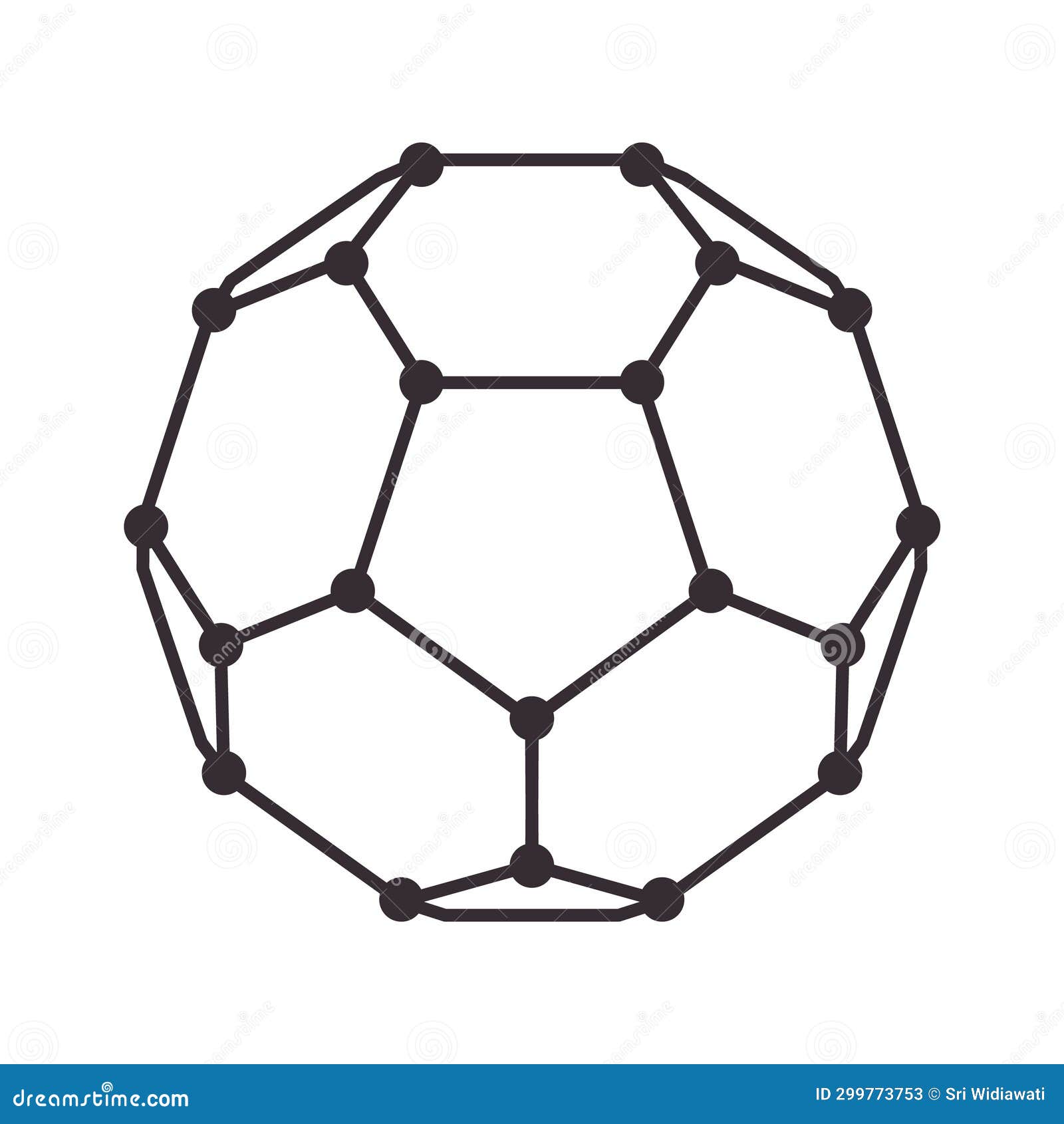 Buckyball Formula Molecule Atom Hexagonal Ball Shape Concept Research ...