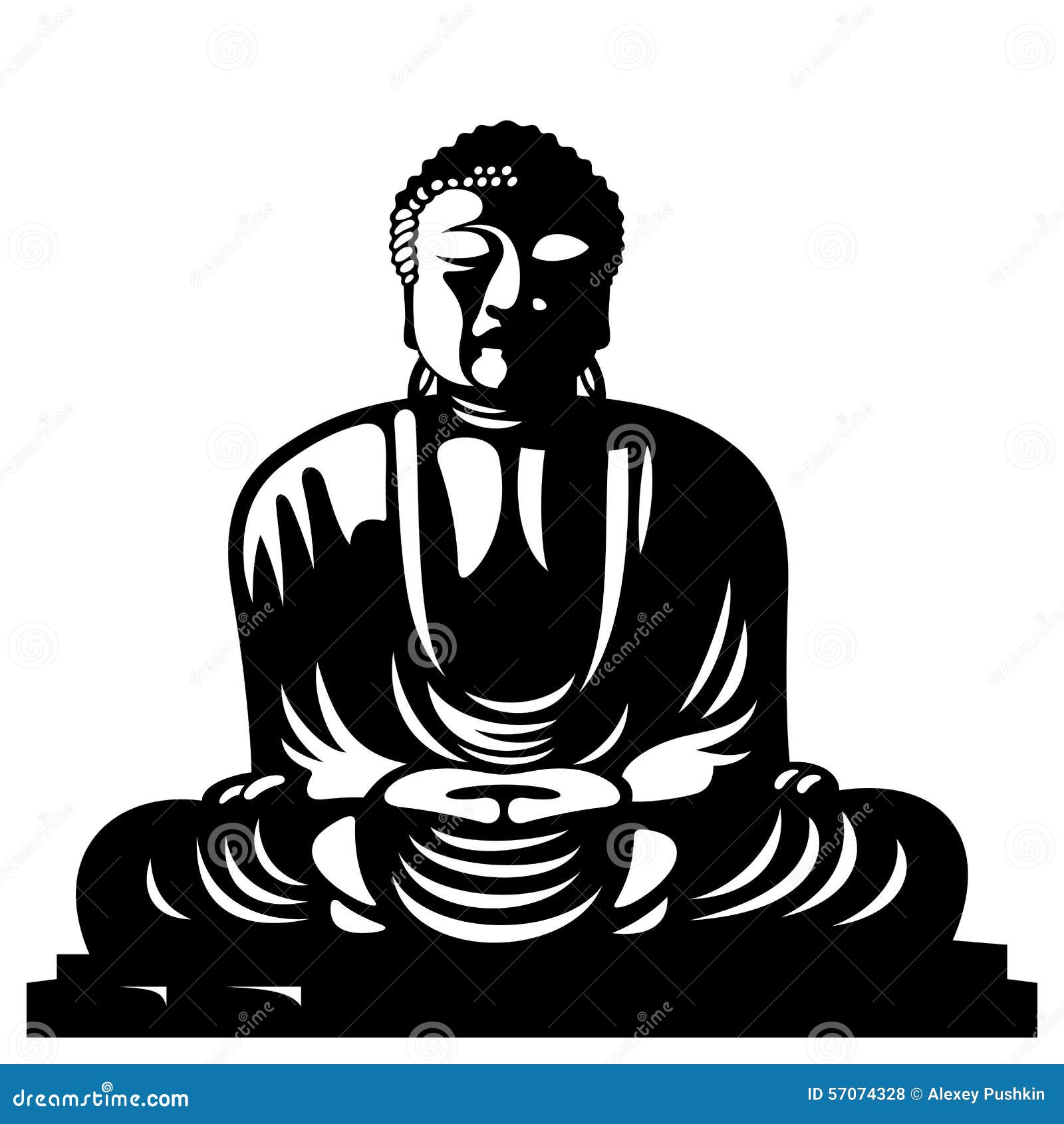 Buda ilustración del vector. Ilustración de postura, sentada - 57074328