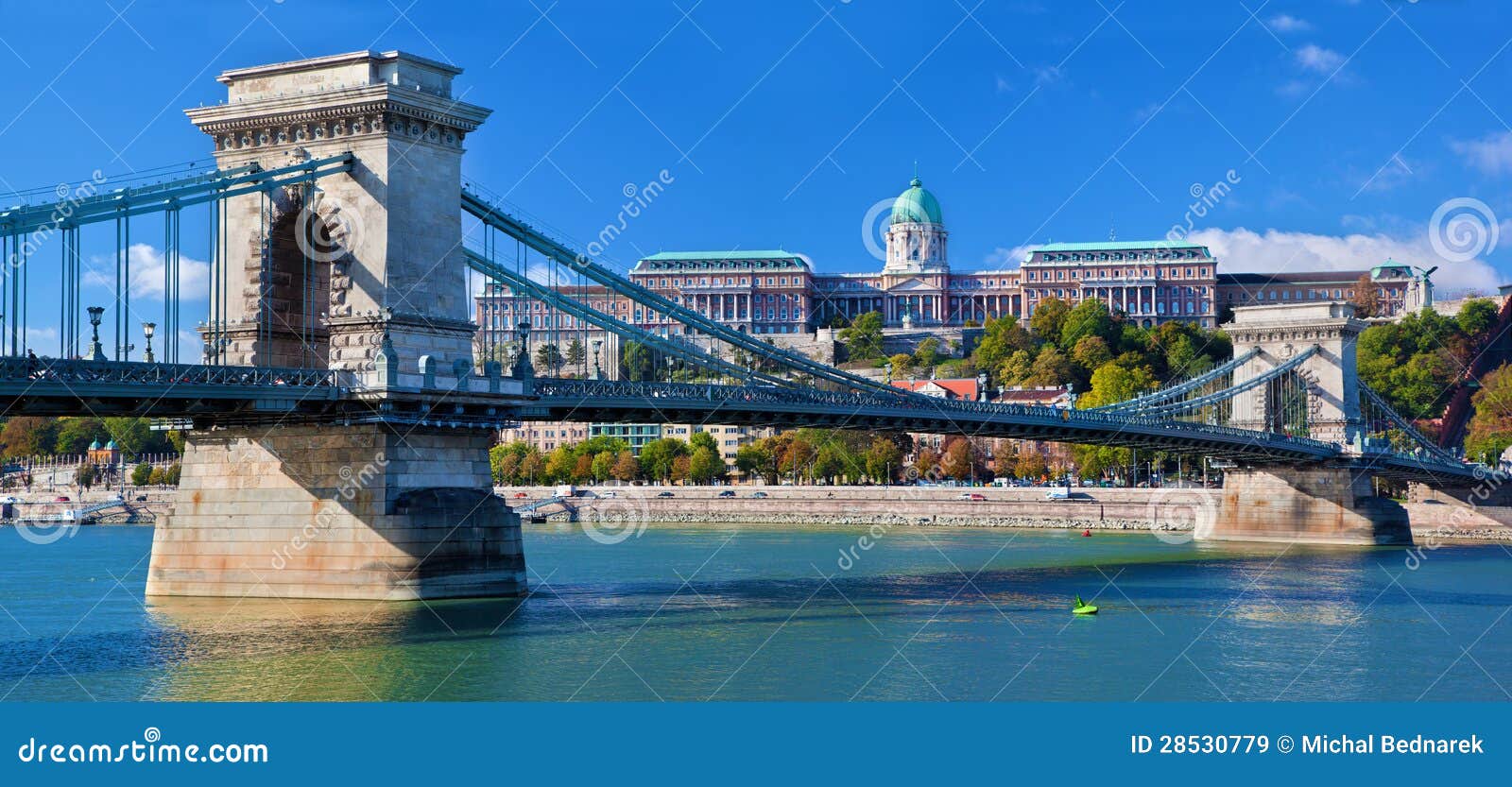 Buda Castle and Chain Bridge. Budapest, Hungary Stock Image - Image of ...