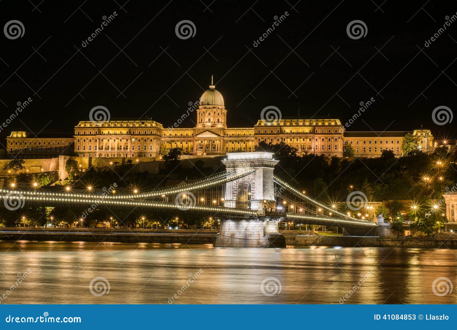 Buda Castle and Chain Bridge in Budapest Stock Image - Image of travel ...