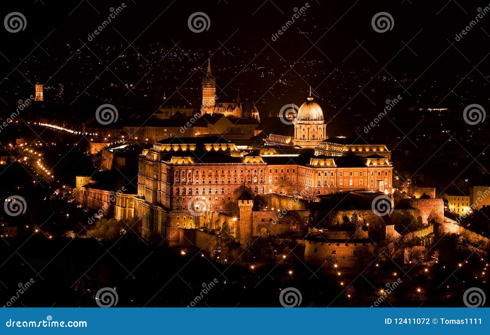 Buda Castle from the Citadelle Stock Photo - Image of gothic, black ...