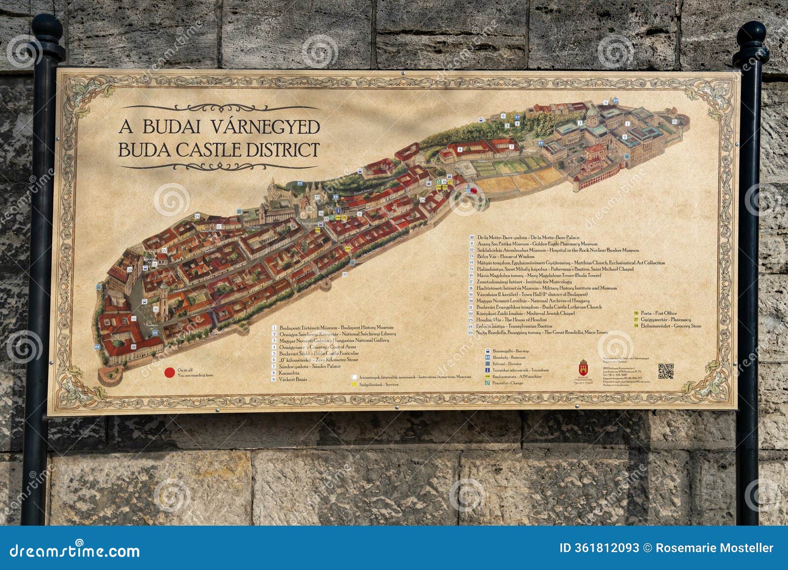 Buda Castle Seen From Pest With The Danube In Front. The Cast Is The ...