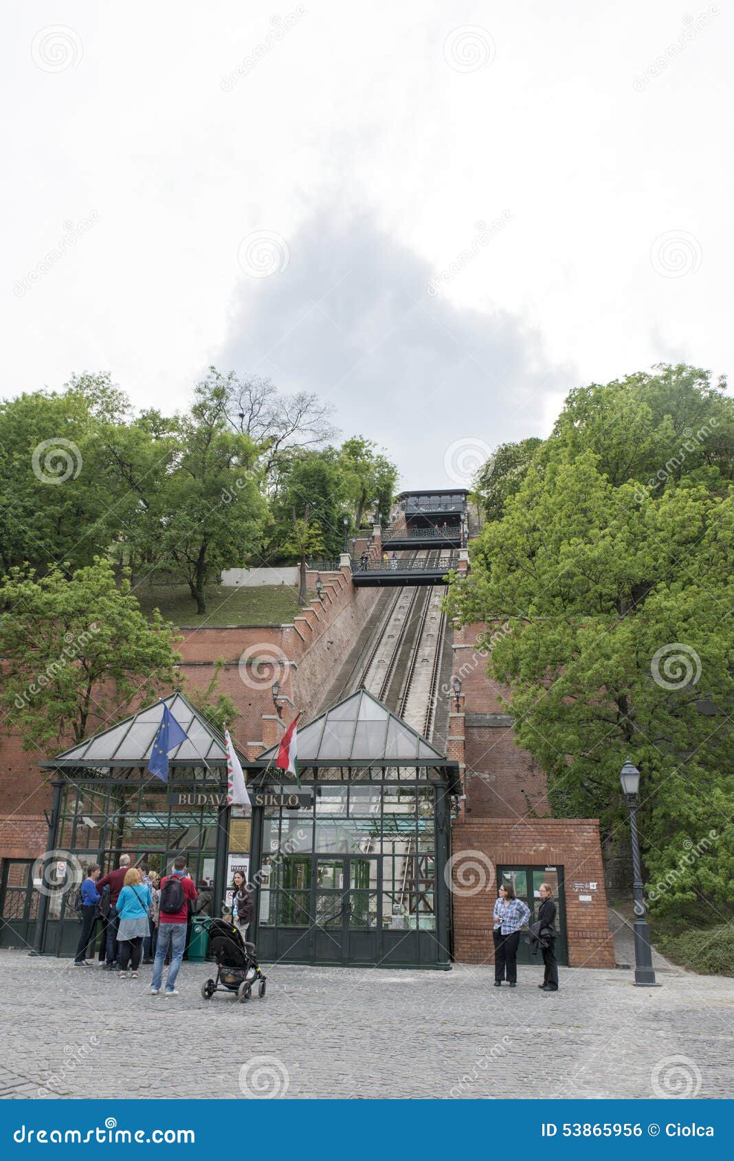 Buda castle funicular editorial photo. Image of tourism - 53865956