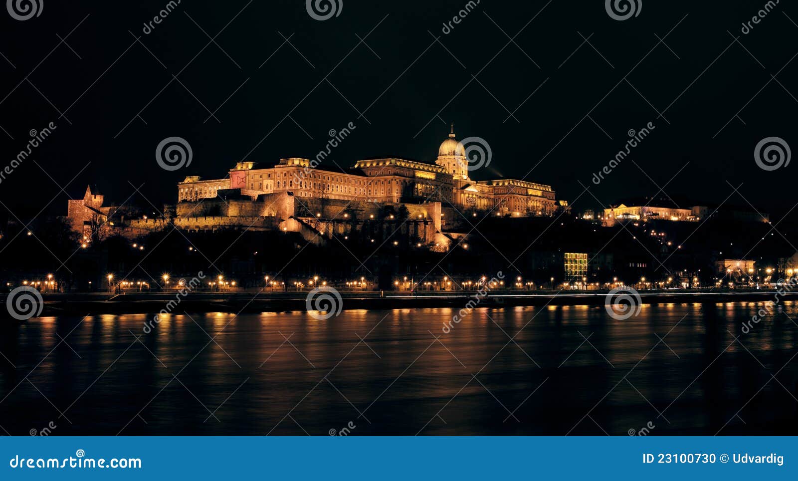 Buda Castle by night stock photo. Image of illuminated - 23100730