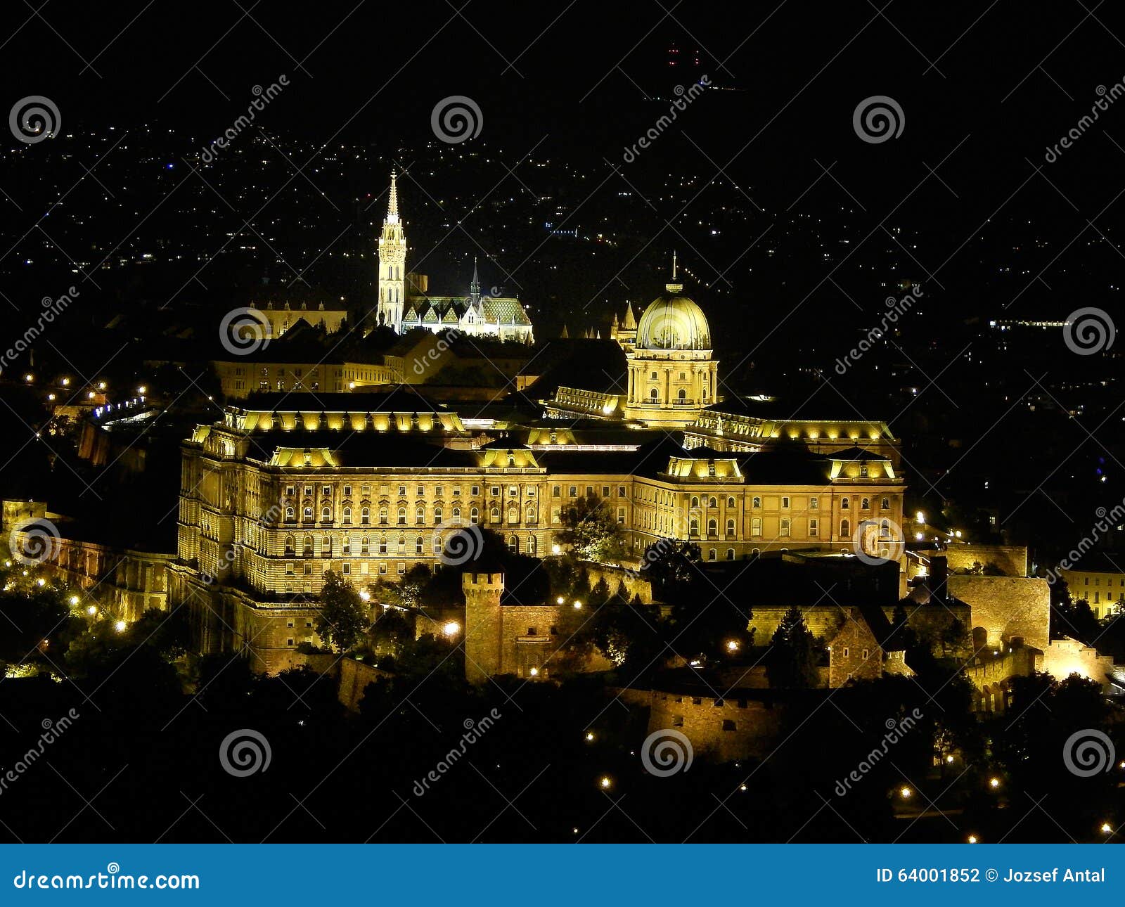 Buda Castle by night stock photo. Image of buda, budapest - 64001852