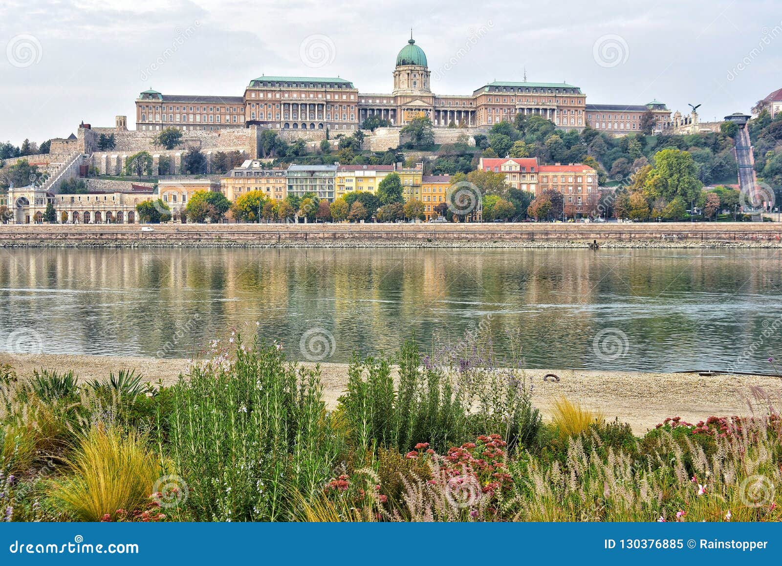 Buda Castle View Across Danube River Stock Image - Image of scenic ...