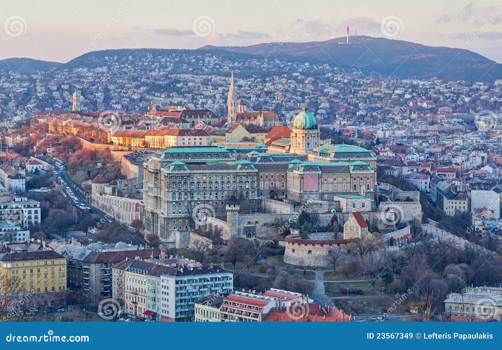 Buda Castle View from Gellert Hill, Budapest Stock Image - Image of ...