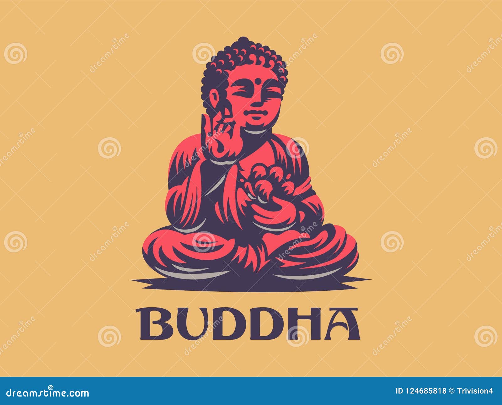 Buda Emblema del vector ilustración del vector. Ilustración de asia ...