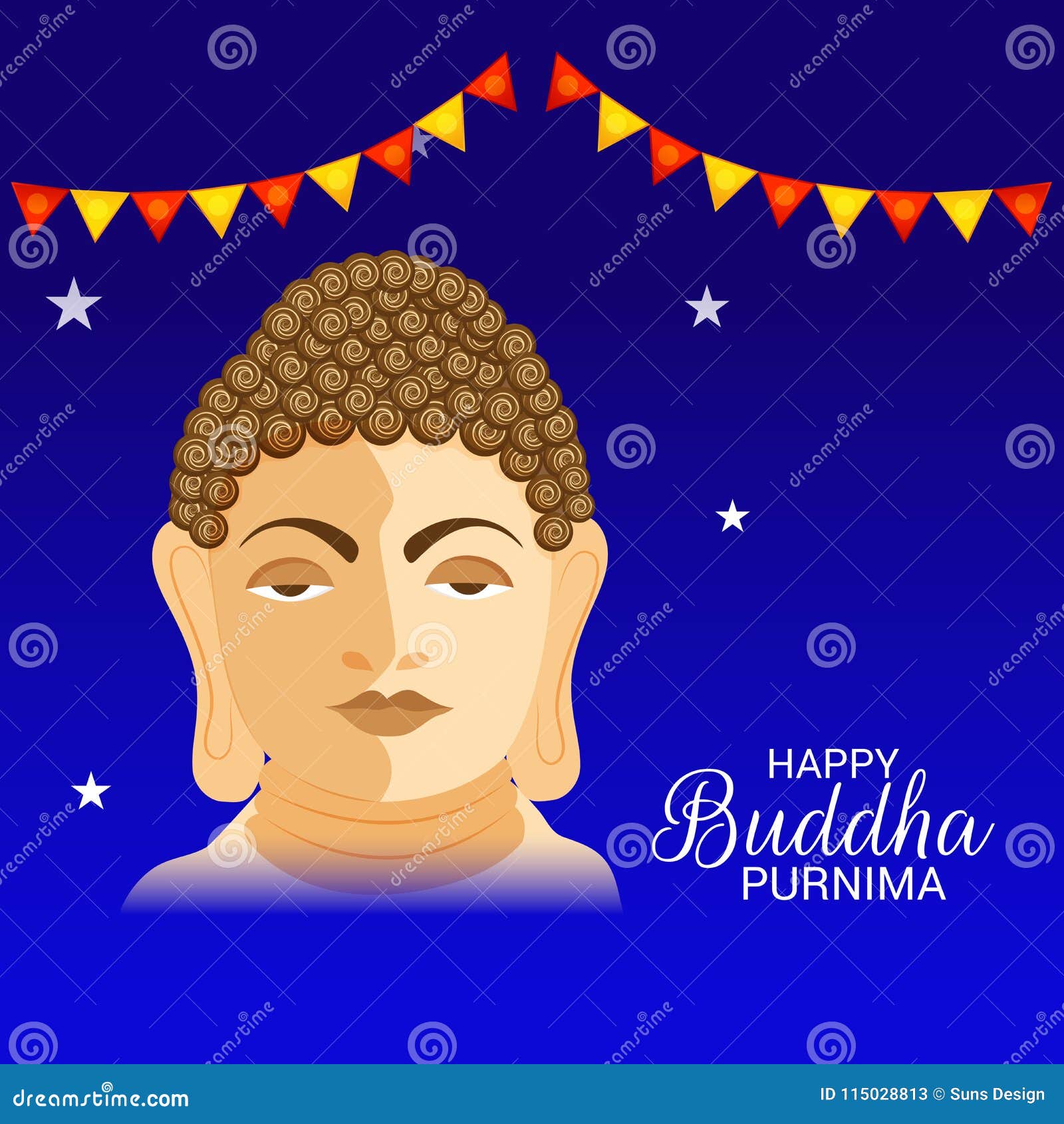 Buda feliz Purnima stock de ilustración. Ilustración de budismo - 115028813