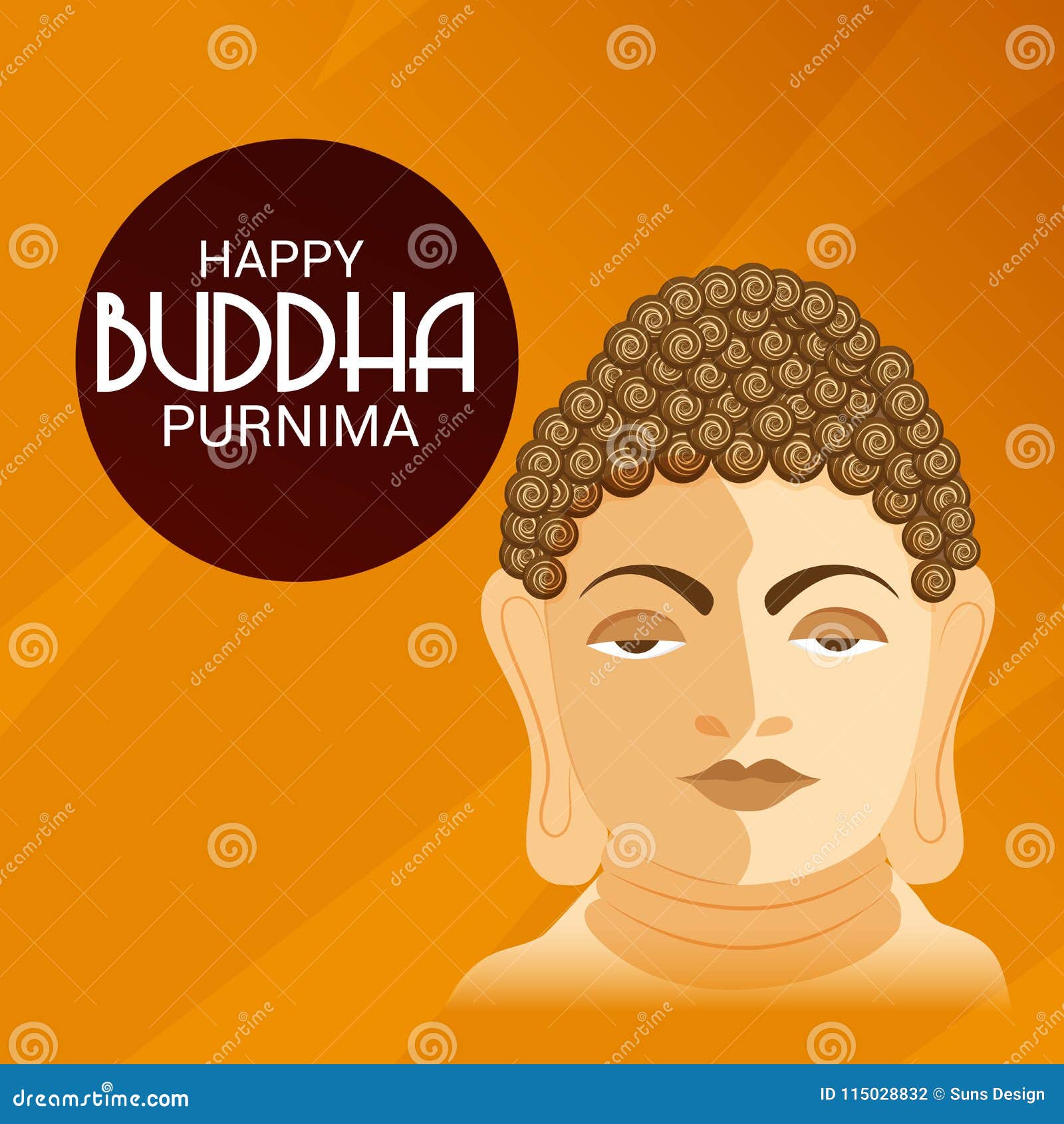 Buda feliz Purnima stock de ilustración. Ilustración de asia - 115028832