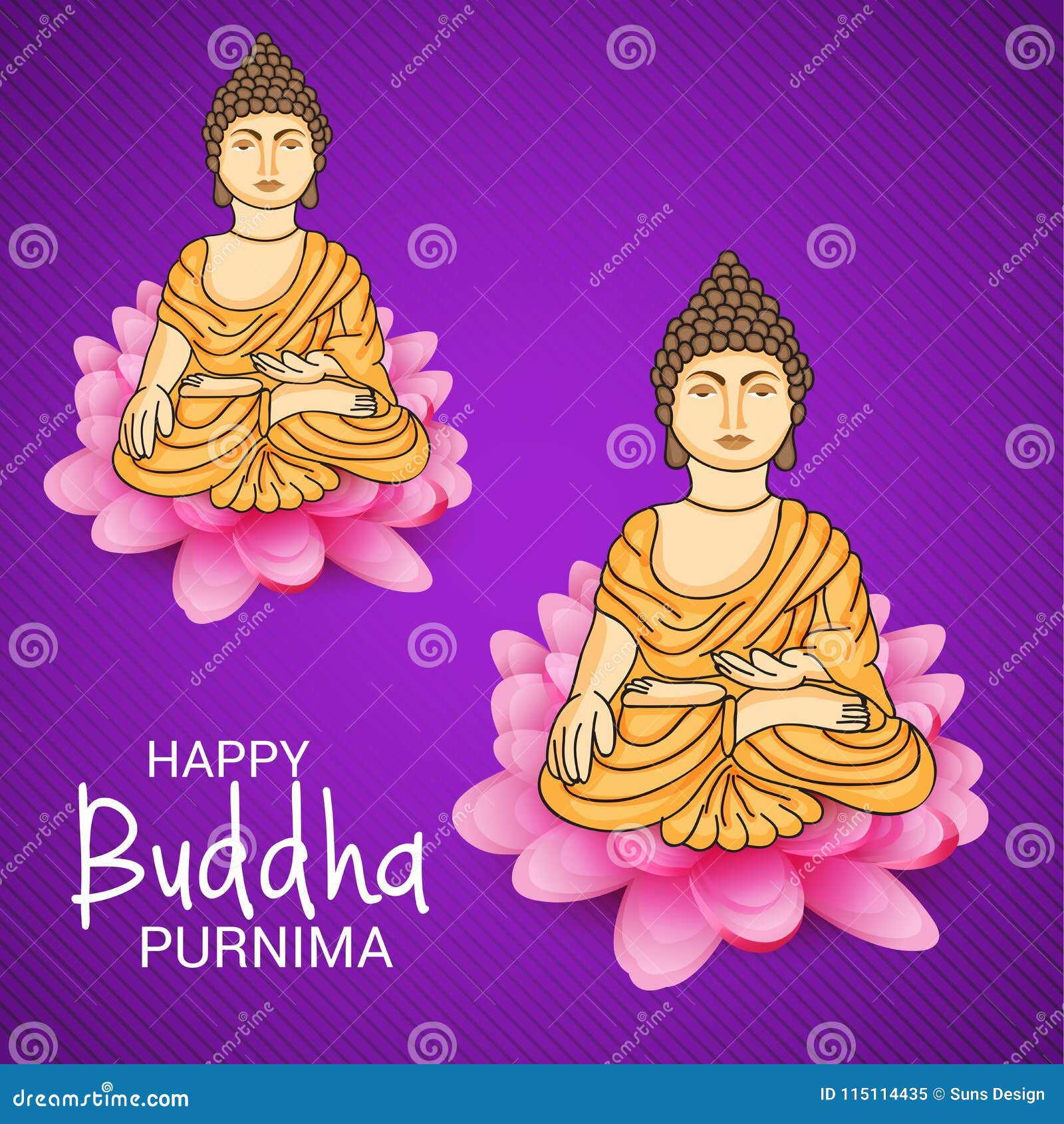 Buda feliz Purnima stock de ilustración. Ilustración de siéntese ...