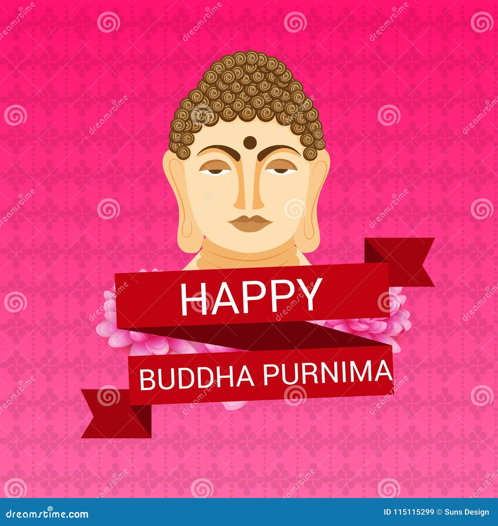Buda feliz Purnima stock de ilustración. Ilustración de loto - 115115299