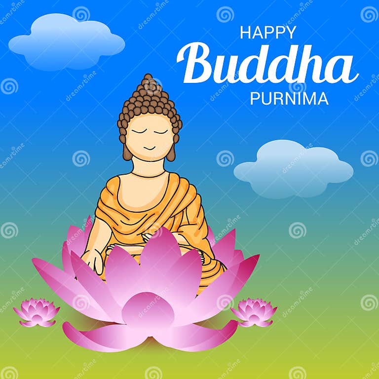 Buda feliz Purnima stock de ilustración. Ilustración de cultura - 91434039