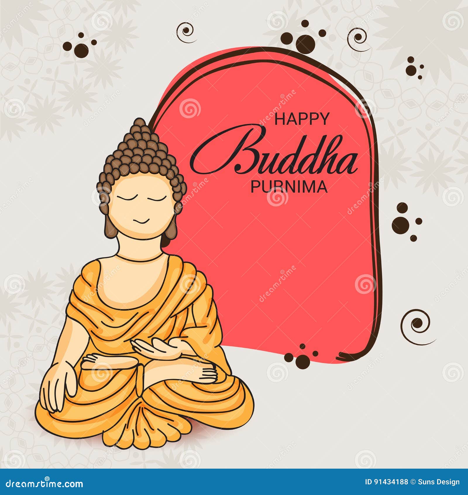 Buda feliz Purnima stock de ilustración. Ilustración de feliz - 91434188