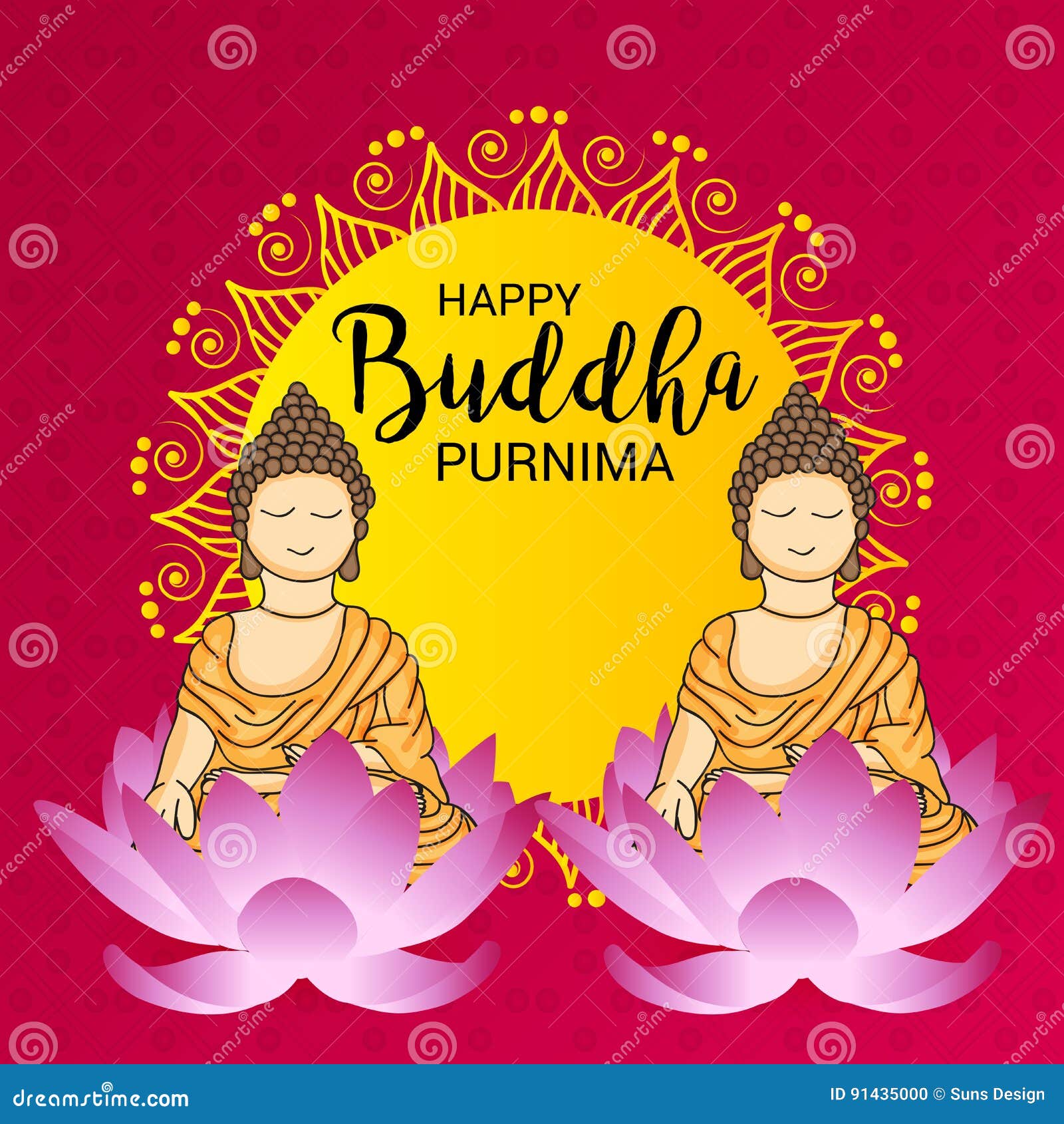 Buda feliz Purnima stock de ilustración. Ilustración de india - 91435000