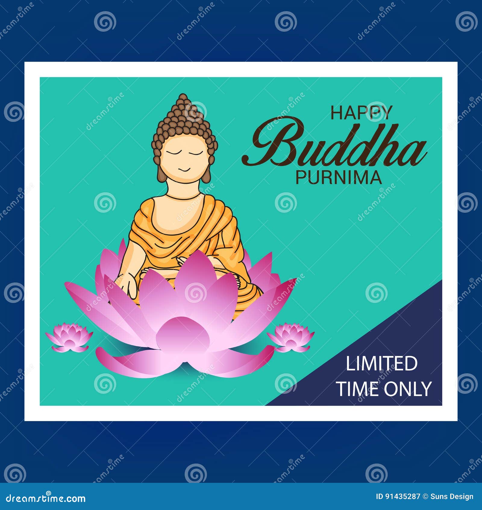 Buda feliz Purnima stock de ilustración. Ilustración de buda - 91435287