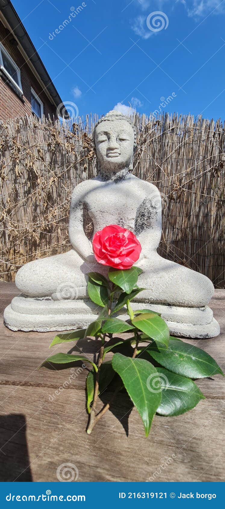 Buda flower sky stock image. Image of statue, green - 216319121