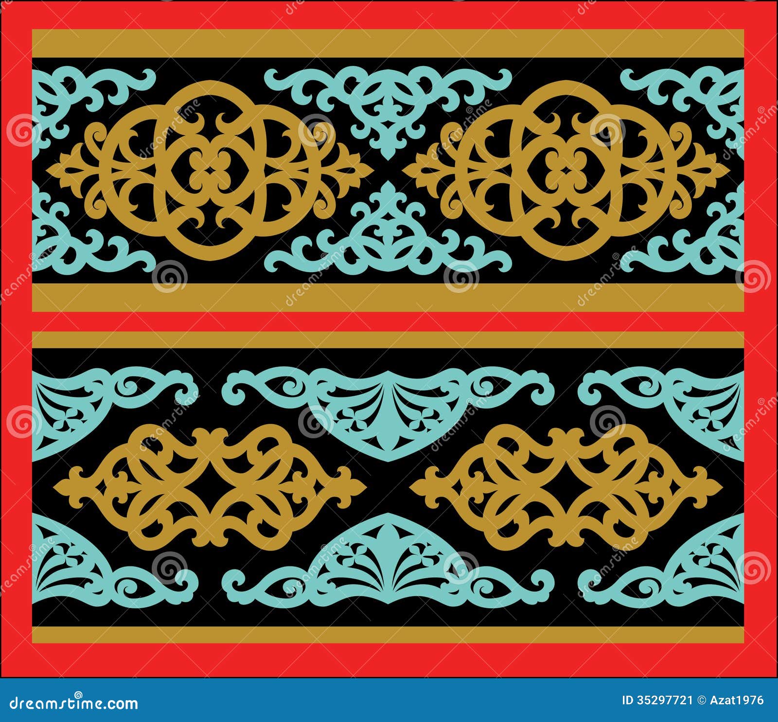 Buda Seamless Borders stock vector. Illustration of border - 35297721