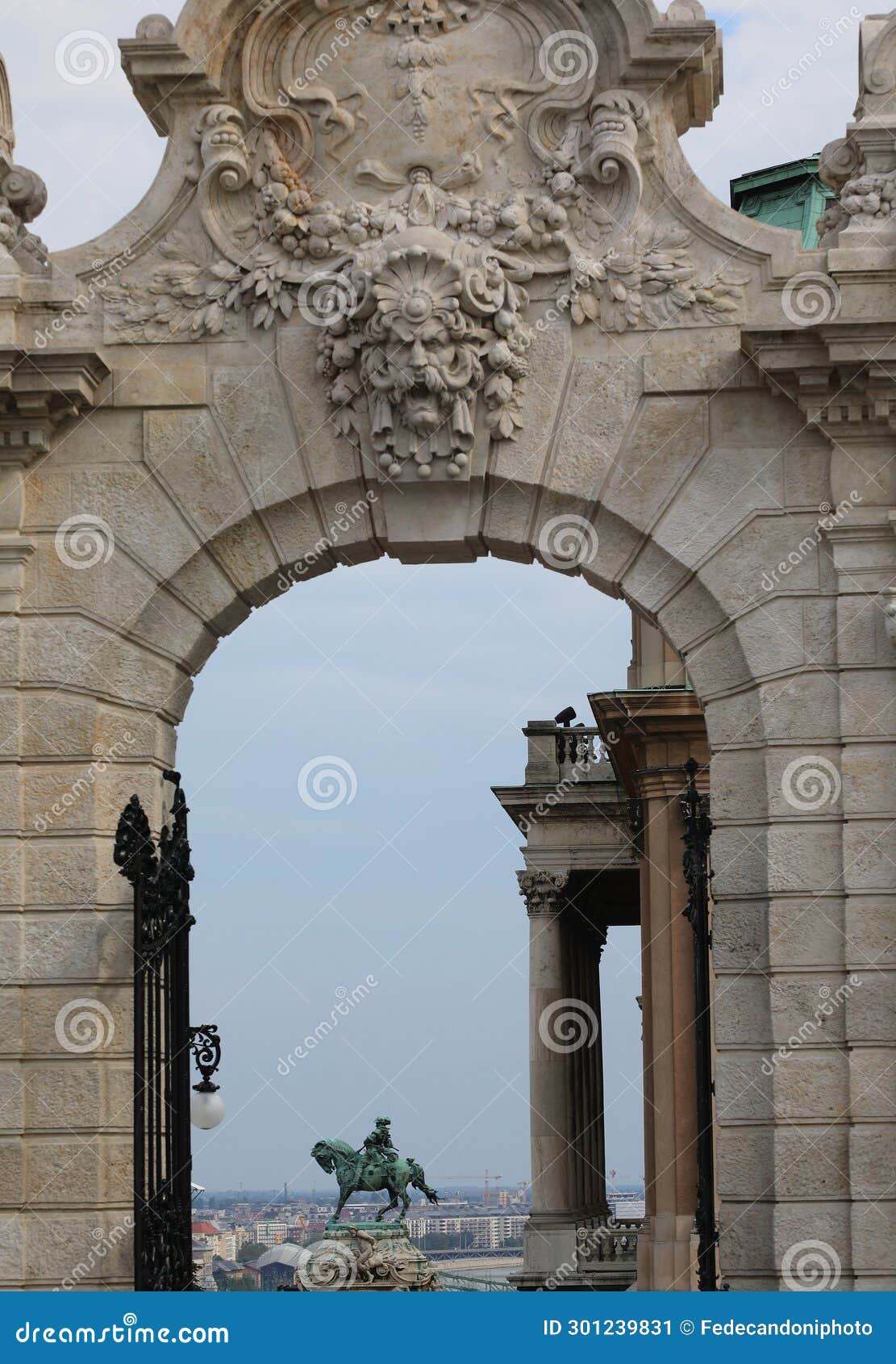 Budapest, B, Hungary - August 18, 2023: Arcade Gate on the Hungarian ...