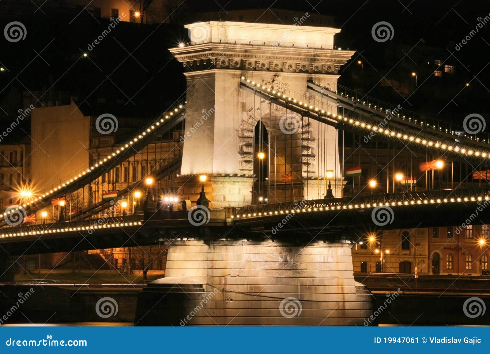 Budapest bridge by night stock image. Image of holiday - 19947061