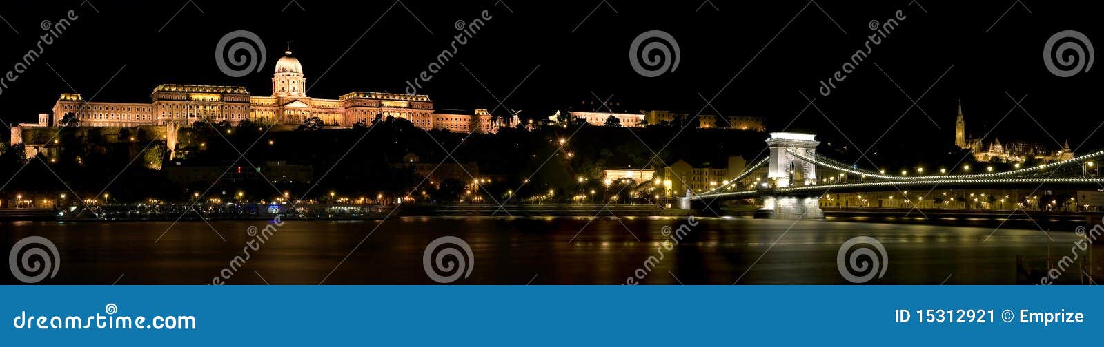 Budapest Buda Castle and the Chain Bridge Stock Image - Image of chain ...