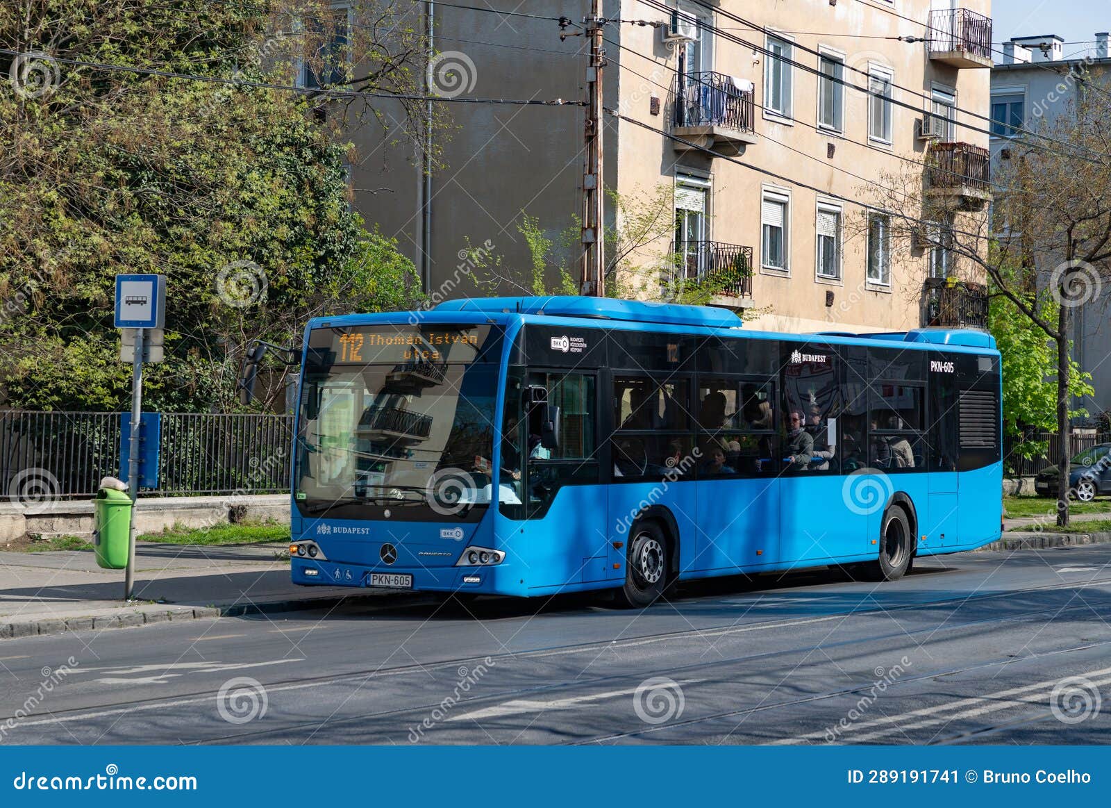 Budapest Bus stock image. Image of building, street - 289191741