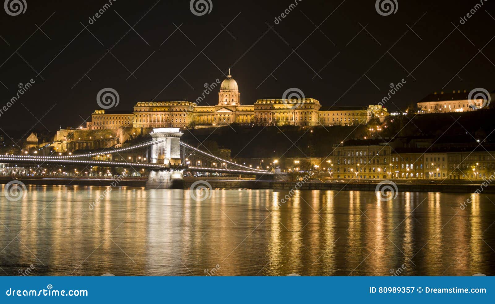 Budapest, the Castle and the Chain Bridge Stock Image - Image of city ...