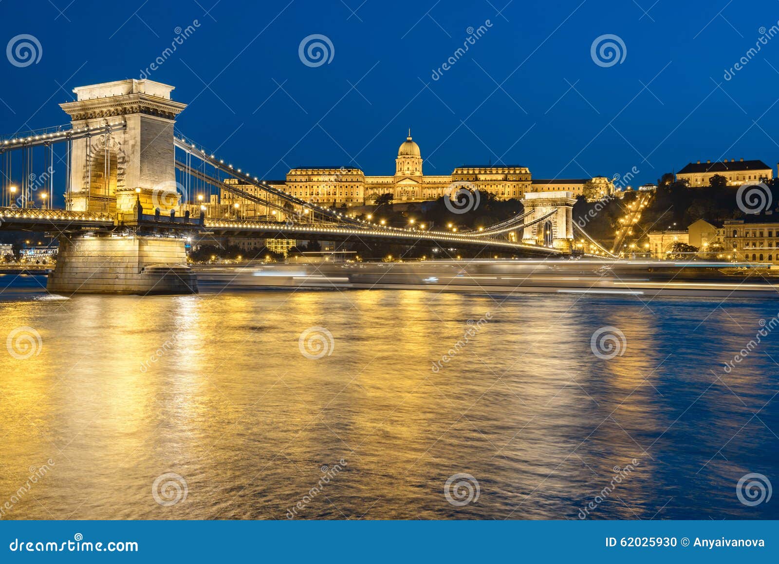 Budapest Castle and Famous Chain Bridge in Budapest Stock Photo - Image ...
