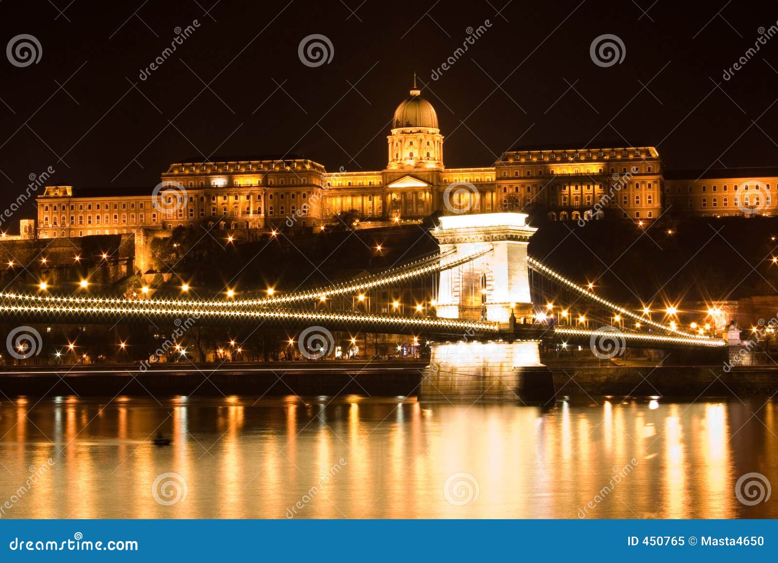 Budapest Chain Bridge and Castle Stock Image - Image of chain, castle ...