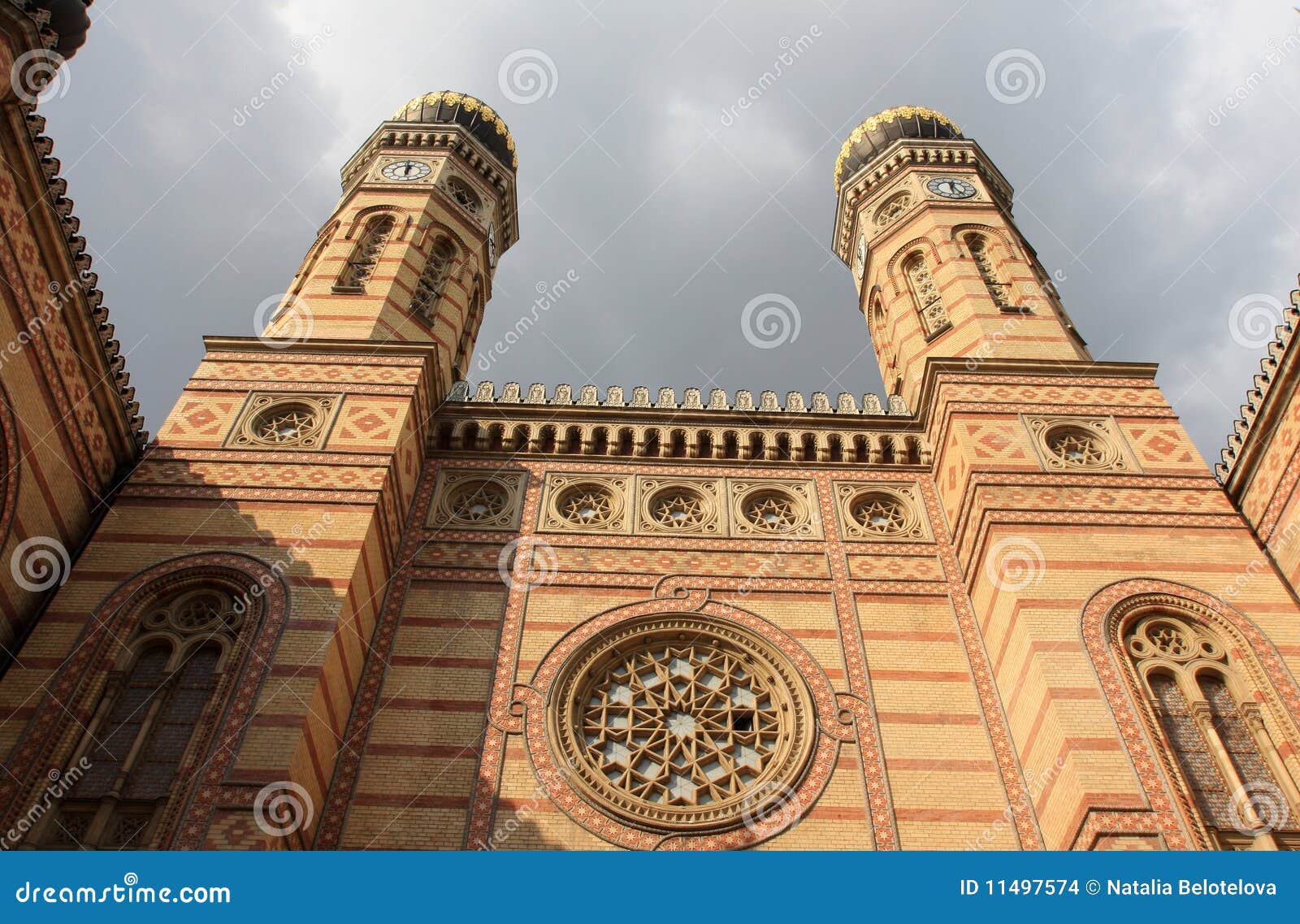 The Great Synagogue In Budapest. Moorish Revival Royalty-Free Stock ...
