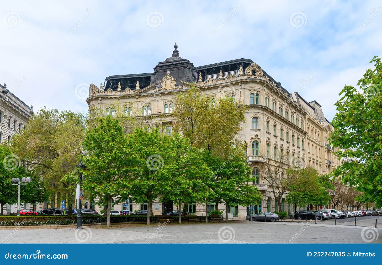 Facade of Beautiful Old Building in Budapest, Hungary Stock Image ...