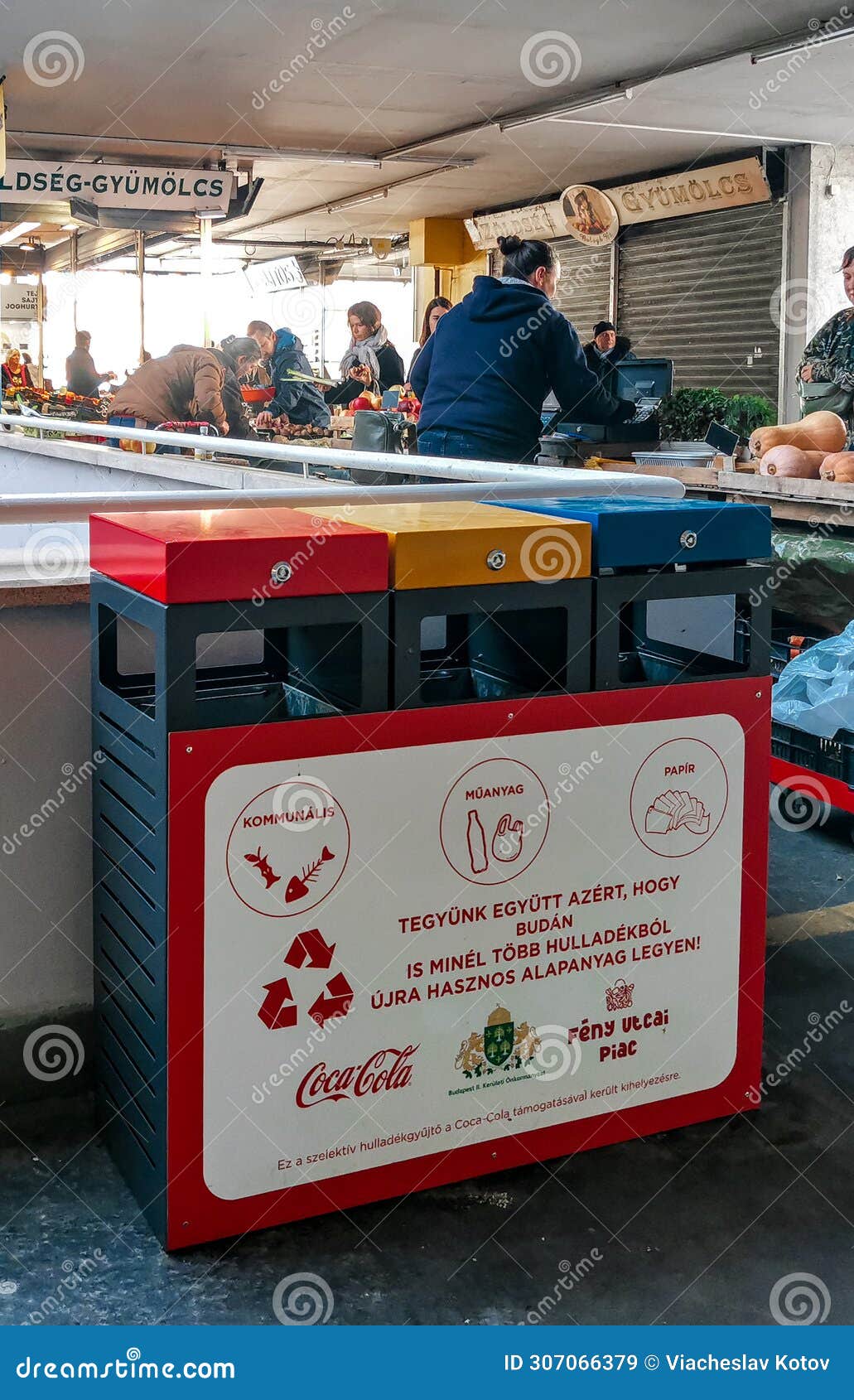 Budapest, Hungary Garbage Collection Boxes with Lids of Different ...