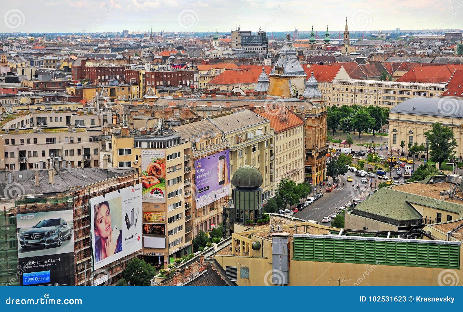Top View of Budapest Downtown, Hungary Editorial Stock Photo - Image of ...