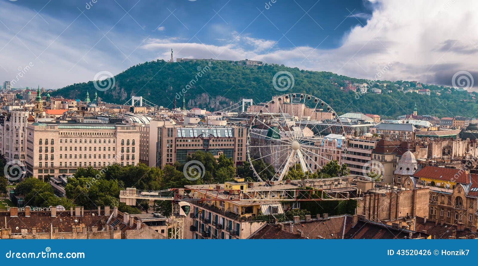 Budapest Hungary Panorama, View at Citadel Stock Photo - Image of city ...