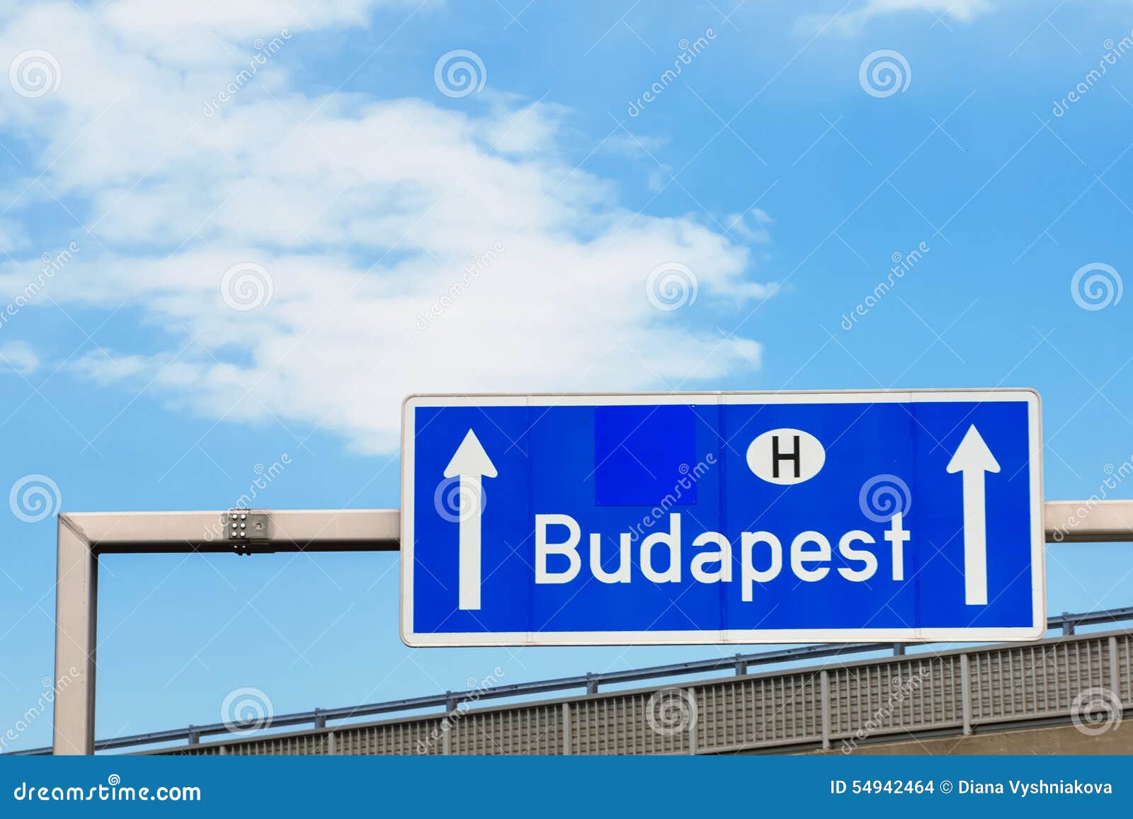 Budapest Hungary Sign on the Road Stock Photo - Image of hungarian ...