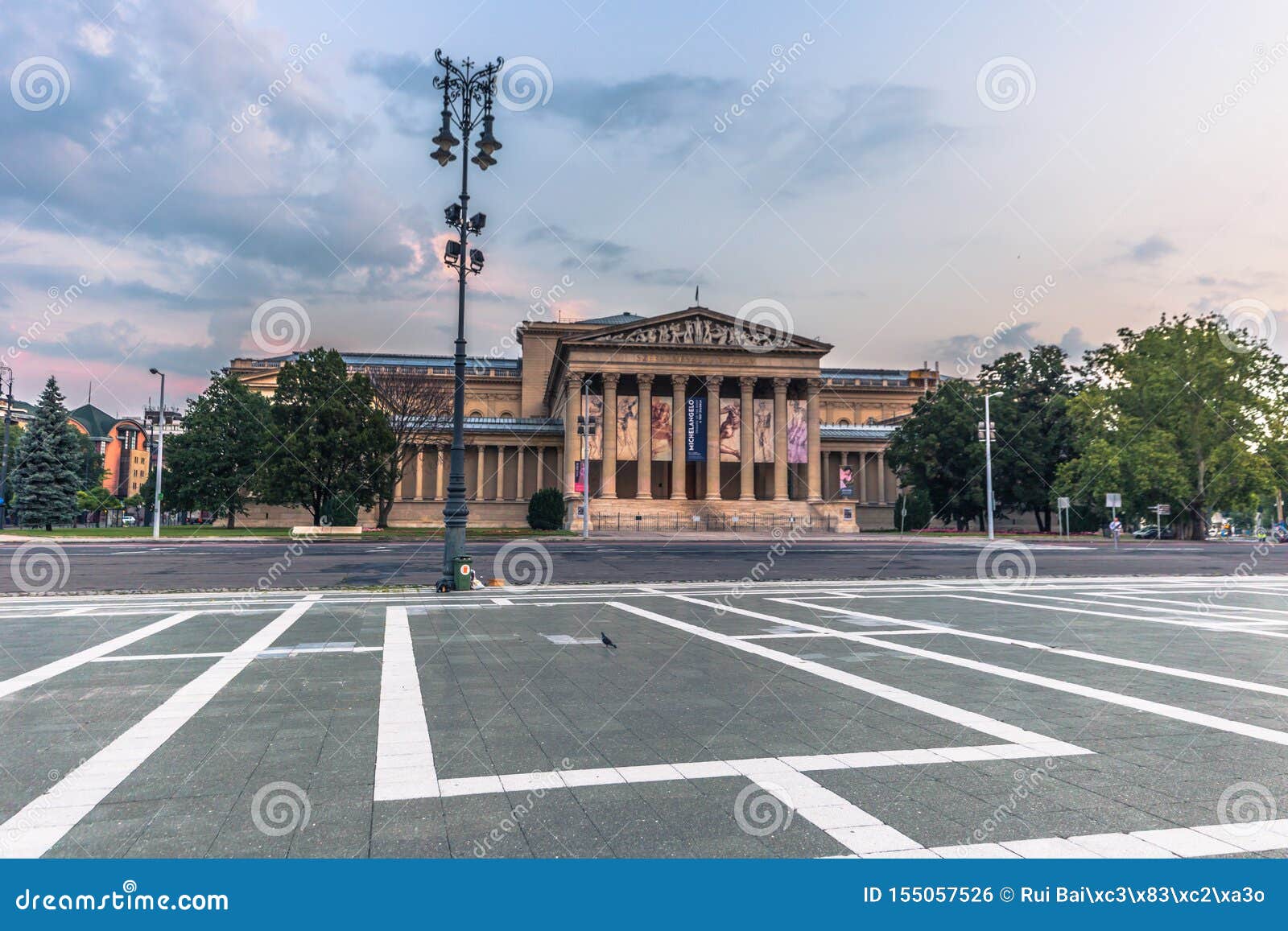 Budapest - June 21, 2019: Dawn in Heroes Square in Budapest, Hungary ...