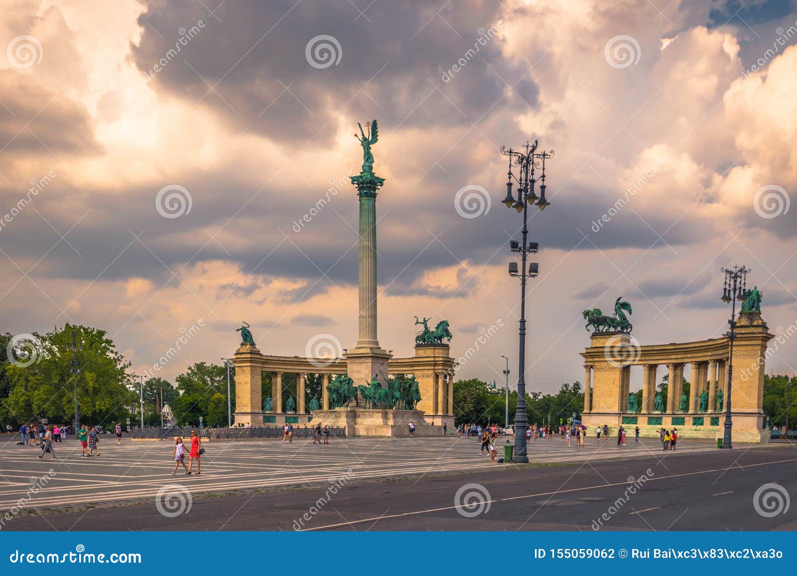 Budapest - June 22, 2019: Heroes Square on a Summer Day in Budapest ...