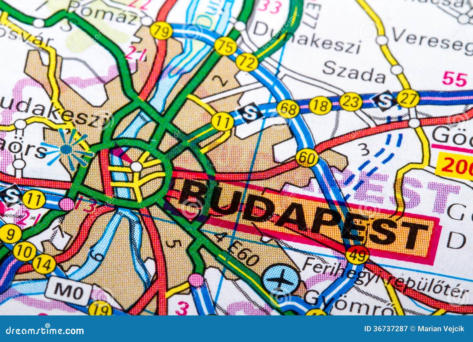 Budapest Map Stock Image | CartoonDealer.com #36737287