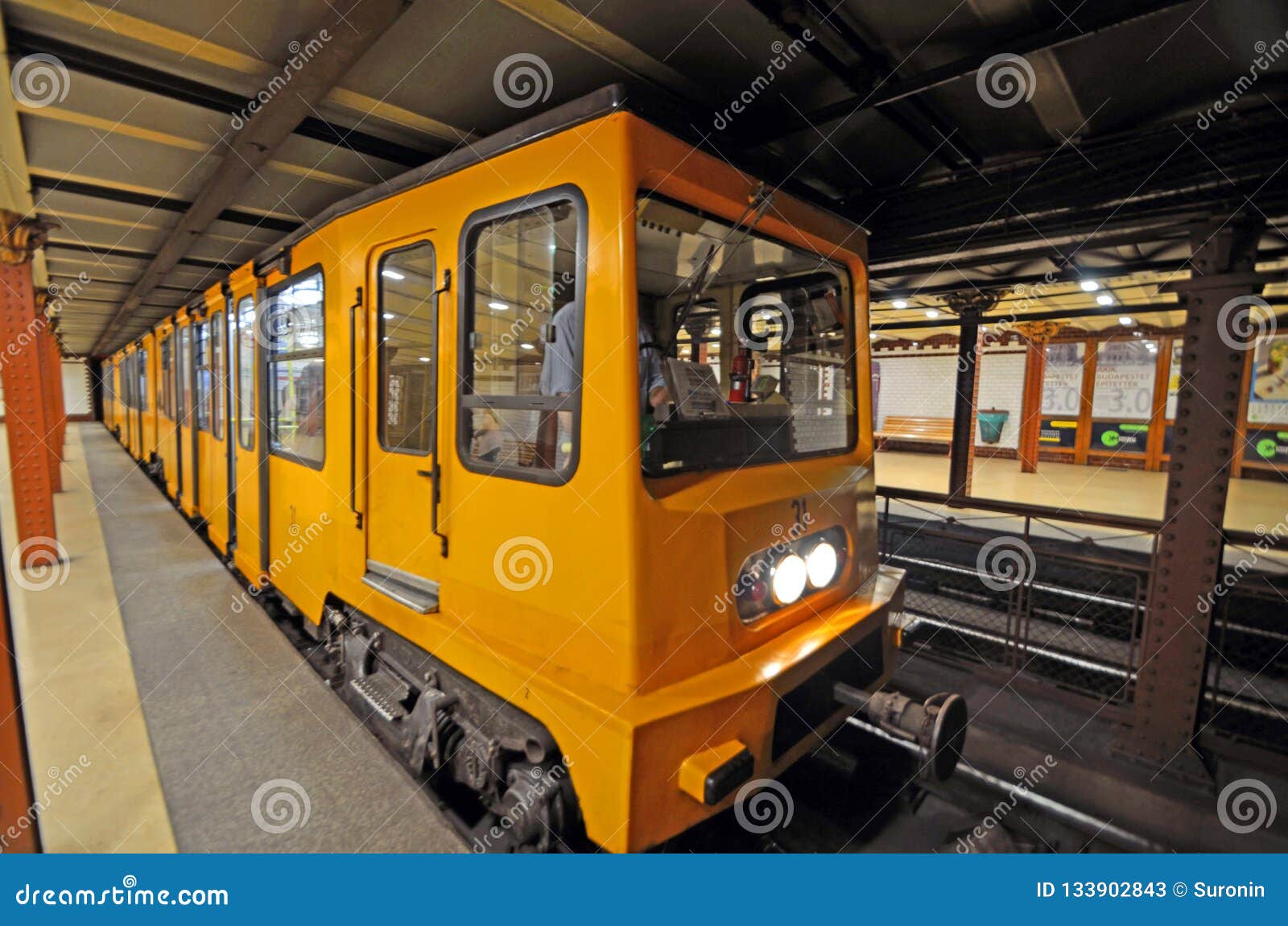 Budapest Metro line 1 stock image. Image of underground - 133902843