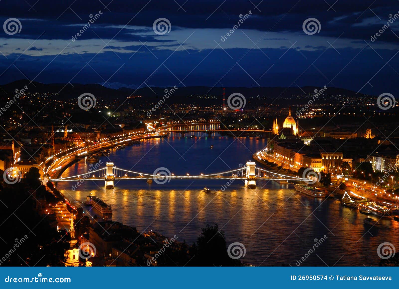 Budapest at night stock photo. Image of building, bridge - 26950574