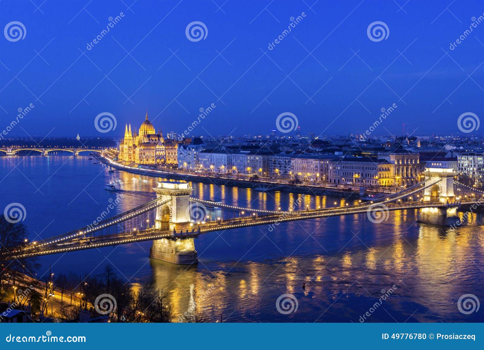 Budapest by night stock photo. Image of illuminated, panorama - 49776780