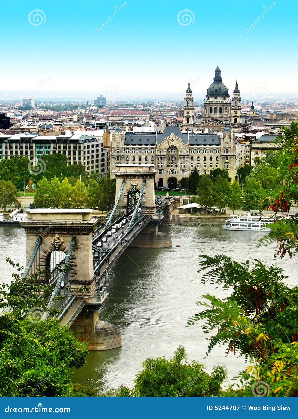 Budapest the Old Chain Bridge Stock Image - Image of chainbridge ...
