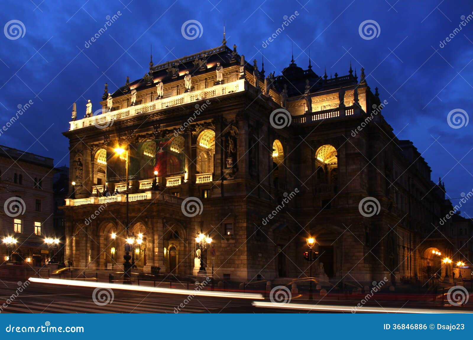 Budapest Opera House at Dusk Stock Photo - Image of house, opera: 36846886