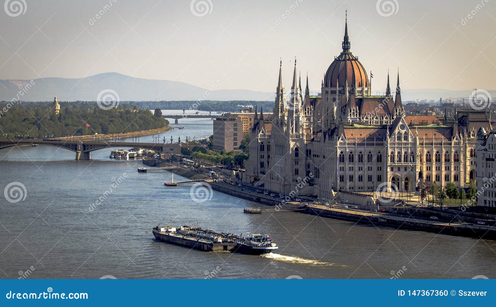 Budapest Parliament and the River Duna at Daytime Stock Photo - Image ...