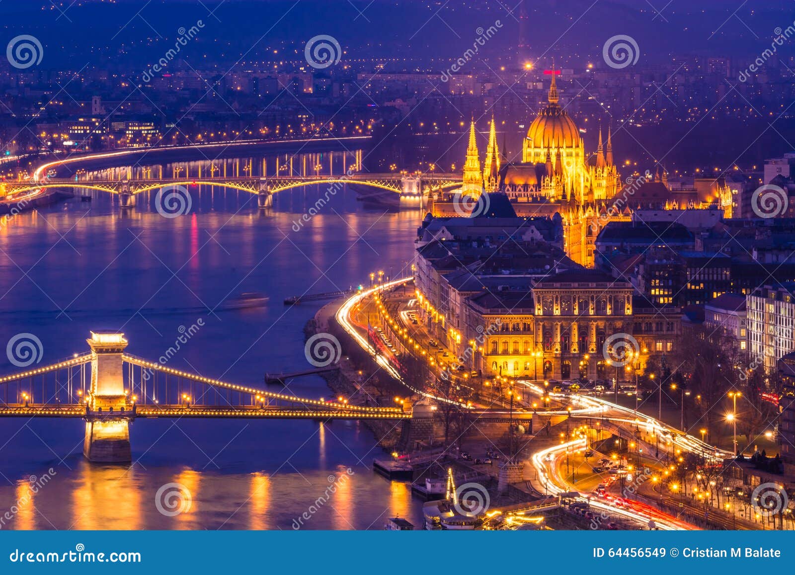 Budapest postcard stock image. Image of panorama, europe - 64456549